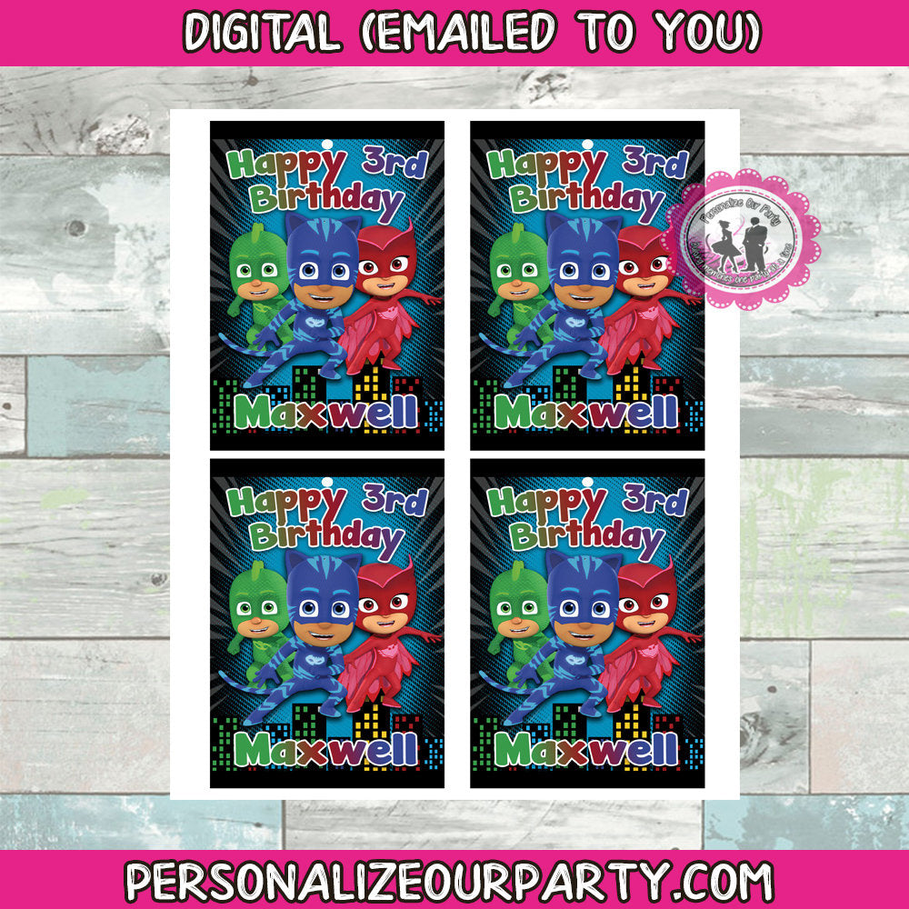 pj masks capri sun juice pouch labels-1 digital file or 1 dz printed l ...