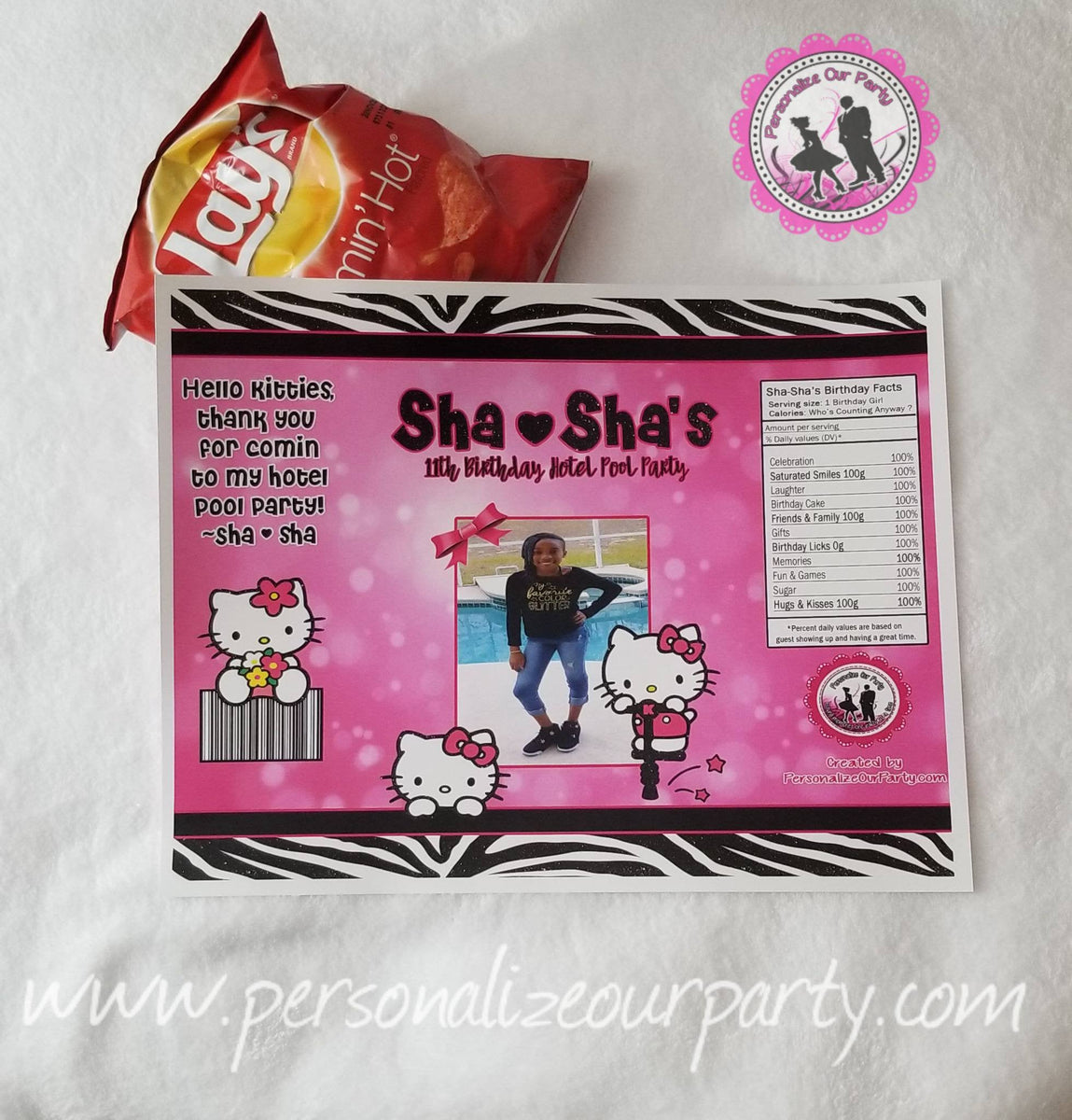 hello kitty chip bag wrappers-hello kitty party favors-hello kitty chi ...