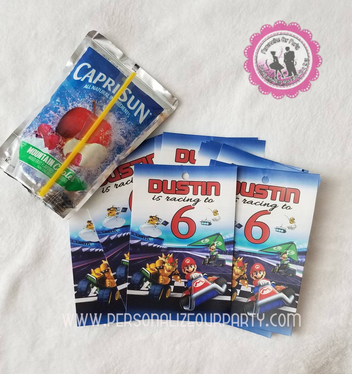 mario kart inspired capri sun label-mario juice pouch label-super mari ...