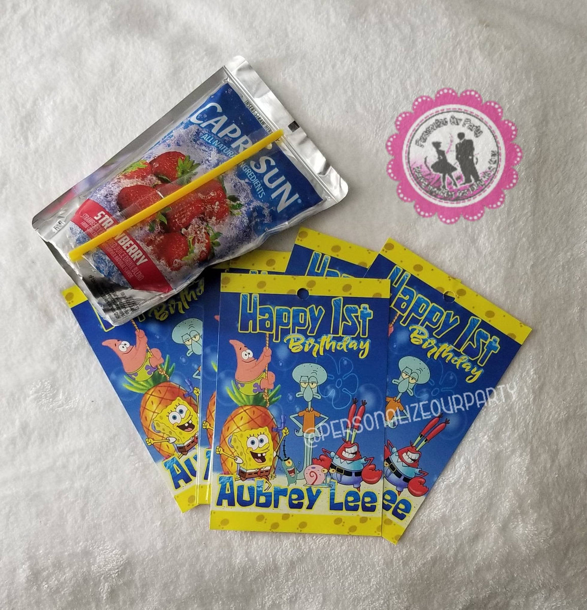 spongebob capri sun stickers-digital-printed-capri sun party favors-sp ...