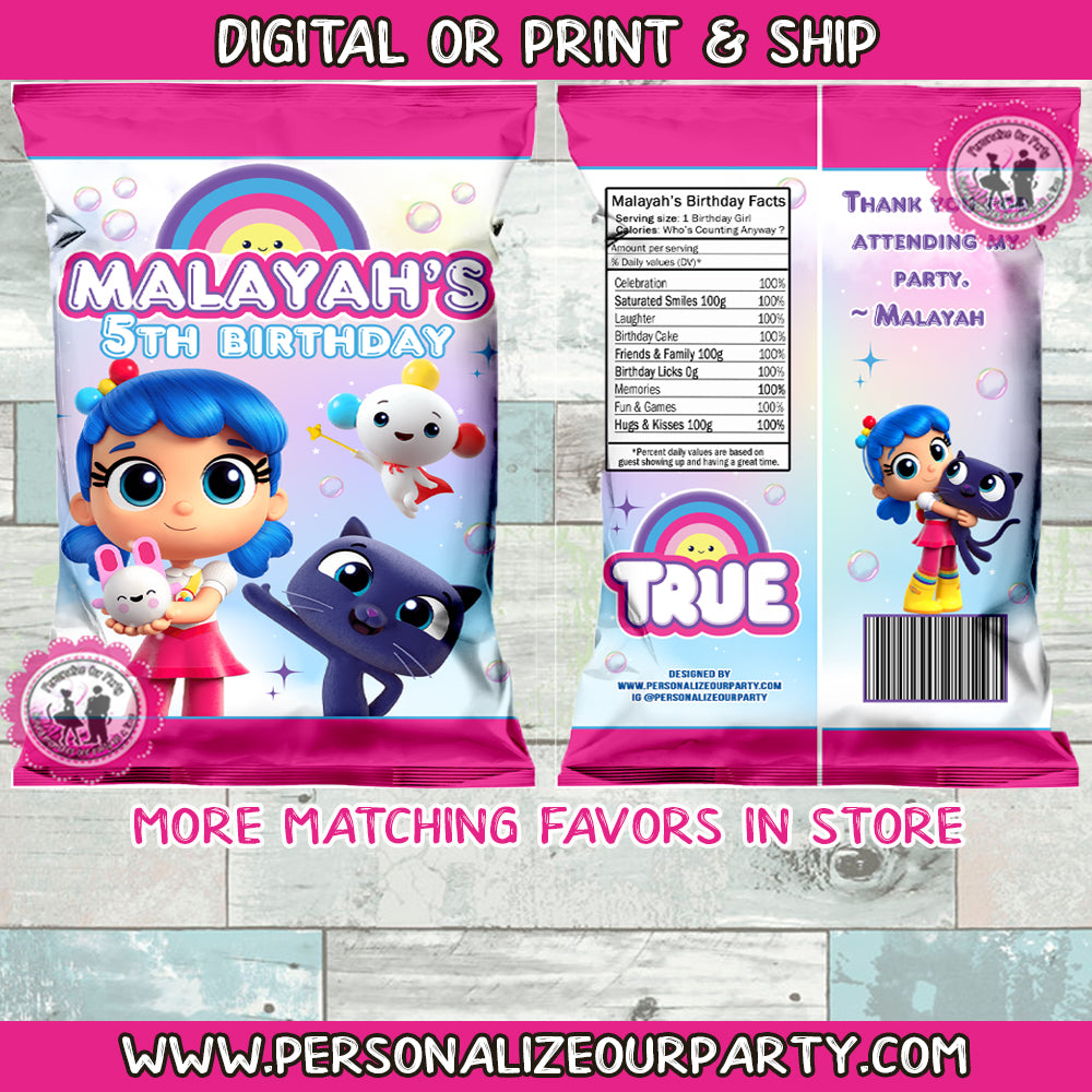 True & the rainbow kingdom chip bag wrappers-digital or printed diy pa ...